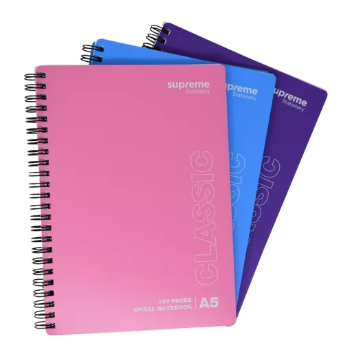 Reach Stationery 3 Pack Notebook Spiral Classic Pastel A5