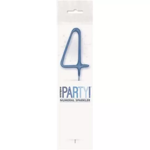 Sparkler 7" Number 4 Blue