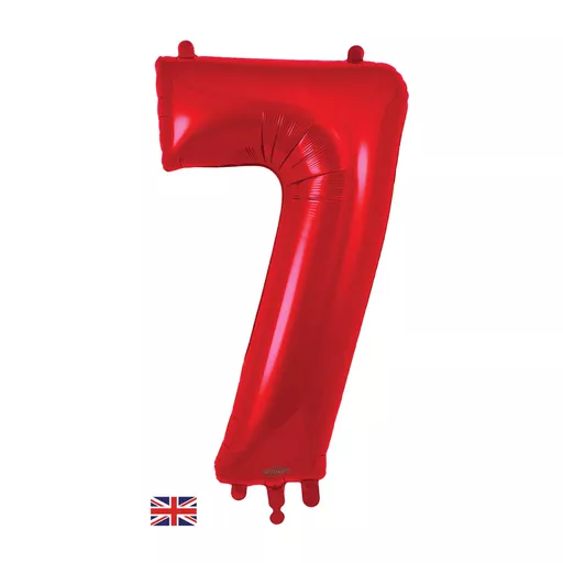 Oaktree Red 34" Foil Number Balloon Seven