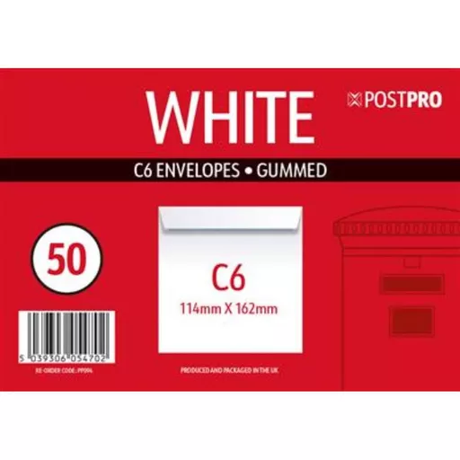 50pk Envelopes C6 Pack