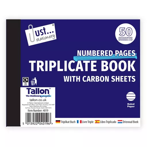Triplicate Book Half Size 50 Sheets