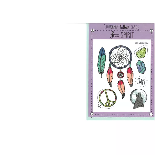 Free Spirit Temporary Tattoo Card | Turnaround Gifts
