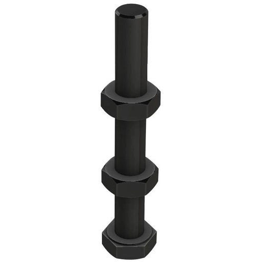 M10 x 50mm Black Plated Spindle With 2 Nuts Pitch 1.5