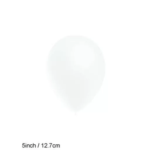 100 Latex Balloons 5" Decotex Pro Fashion Solid White