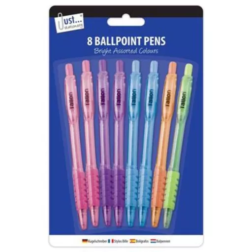8 Coloured Ballpoint Pens