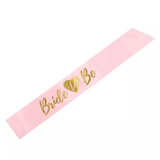 Bride To Be Satin Light Pink Sash 75cm
