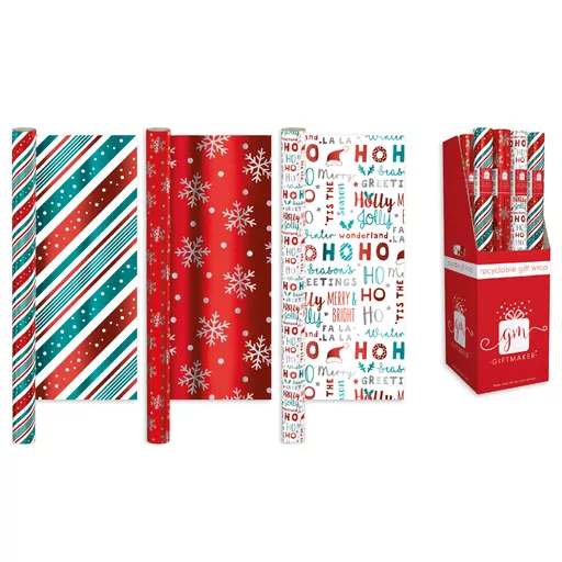 IG Design Group 50 Pack Rollwrap Christmas Festive Fun