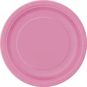 Hot Pink 9" Round Paper Plates 8pk