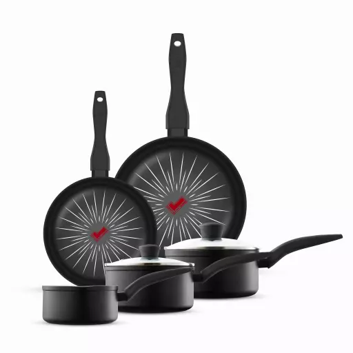 Smart Start Forged 5 Piece Cookware Set | Pots and Pans | Tower Housewares