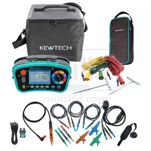 Kewtech KT66ET Kit with KT66DL 12-in-1 MFT with Earth Spikes & Test ...