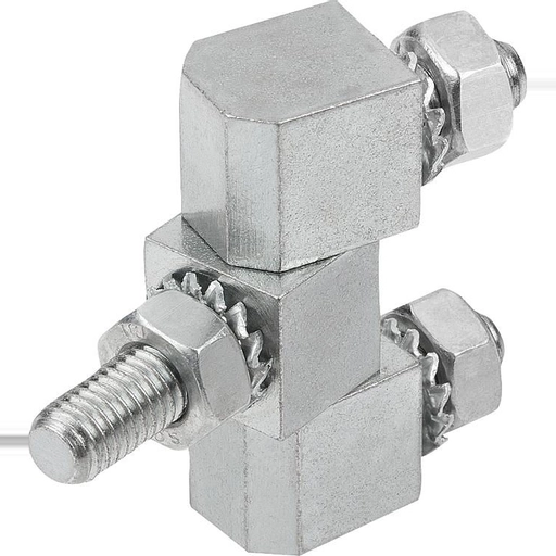 Hinge With Fastening Nut. 18x49mm. M8 Thread. 316 Stainless Steel.